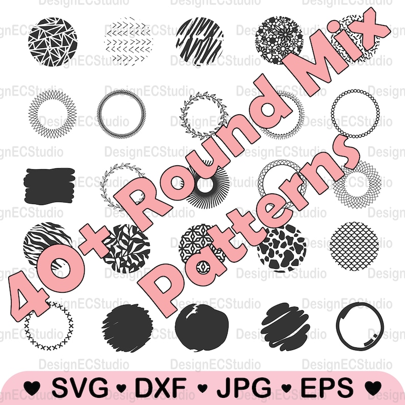 40 Marco circular Svg Círculo Svg Llavero de mezcla redonda - Etsy México