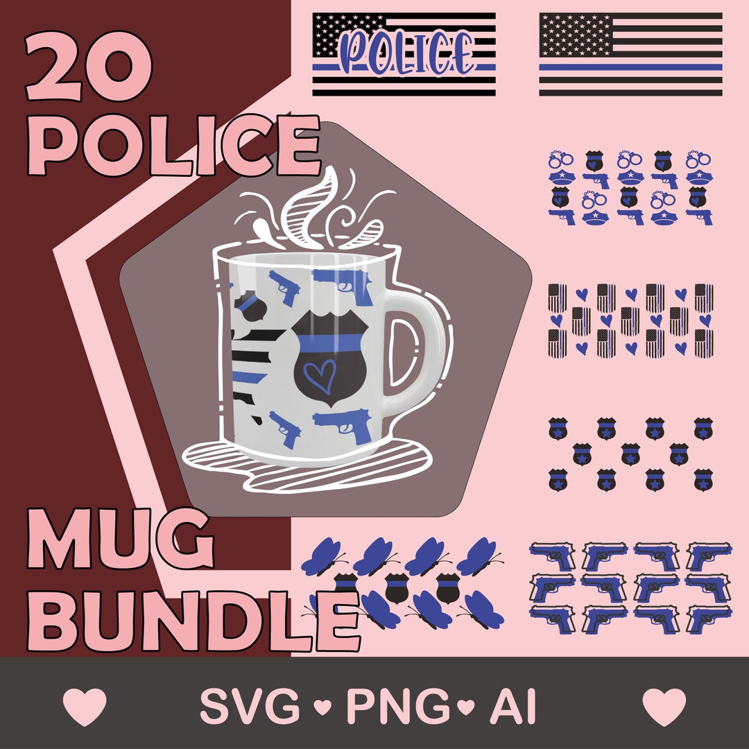 Digital Police Design Bundle - Set of 20 - Svg, Png, Ai, Dxf - Ideal ...