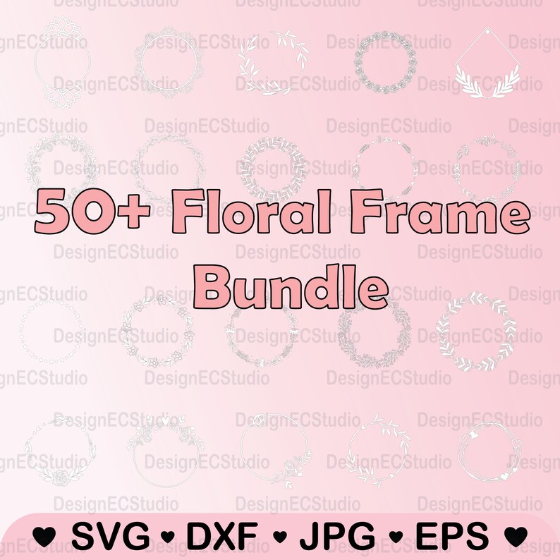 50+ Floral Border SVG Bundle, Wildflower Svg, Botanical Frame Wedding ...