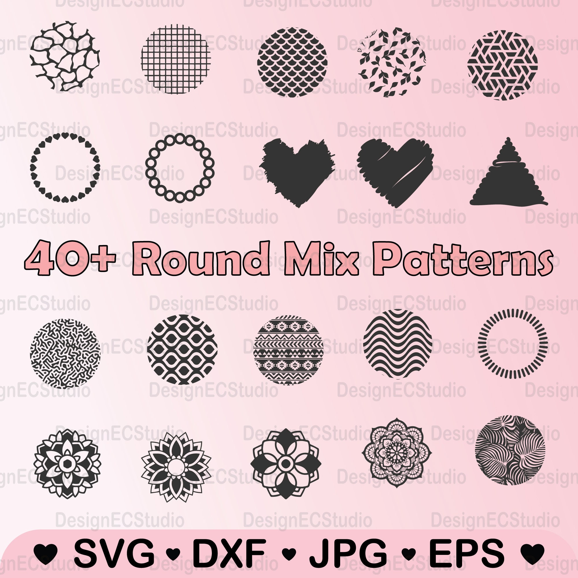 40 Marco circular Svg Círculo Svg Llavero de mezcla redonda - Etsy México