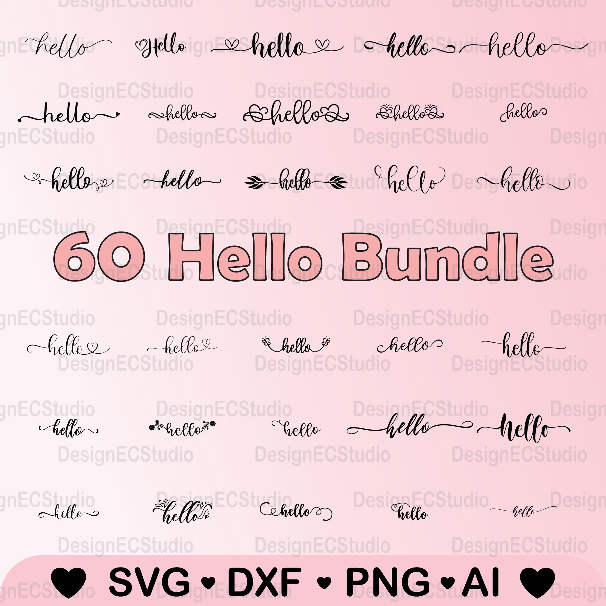 60 Hello SVG Bundle, Hello Cut File, Door Mat Svg, Door Sign Svg,ai ...