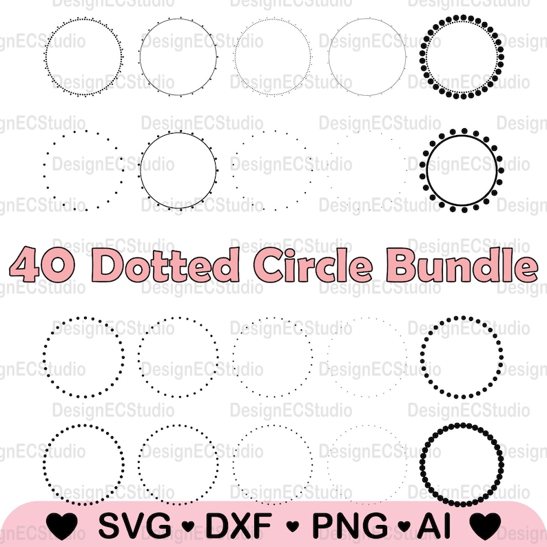 Dotted Circles Frame Cut Files SVG, Dotted Circle Clipart, Dotted Monogram, Circle Frame SVG ...