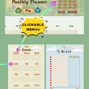 Stardew Valley Monthly Digital Planner With to Do List, Clickable Menus ...