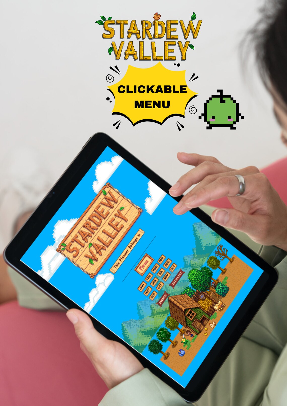 Stardew Valley Monthly Digital Planner With to Do List, Clickable Menus ...