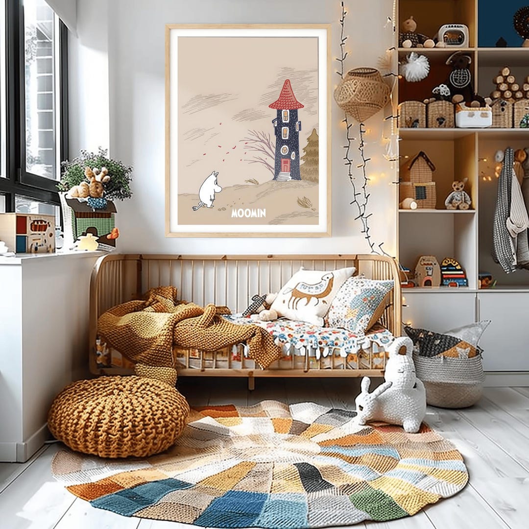 Moomin Wall Art Print | Scandinavian Kids Room Decor | Moomintroll ...