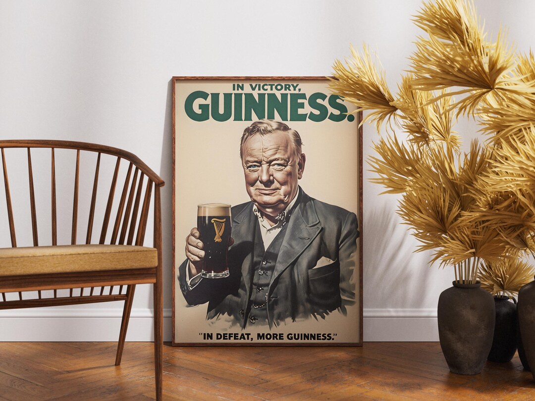 Winston Churchill Guinness Poster Print - Political Satire Art, UK ...