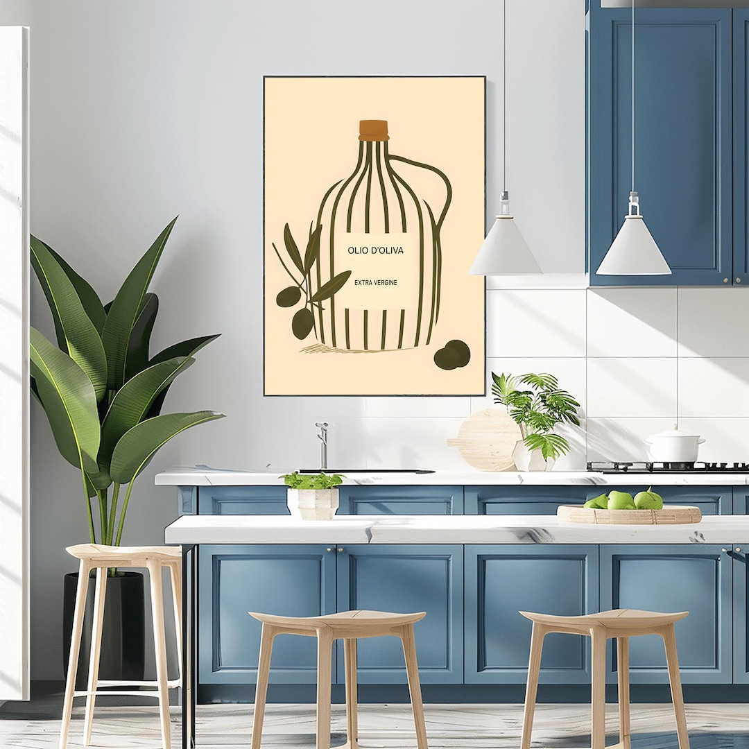 Minimalist Olive Oil Print: Modern Italian Kitchen Wall Art - Etsy UK
