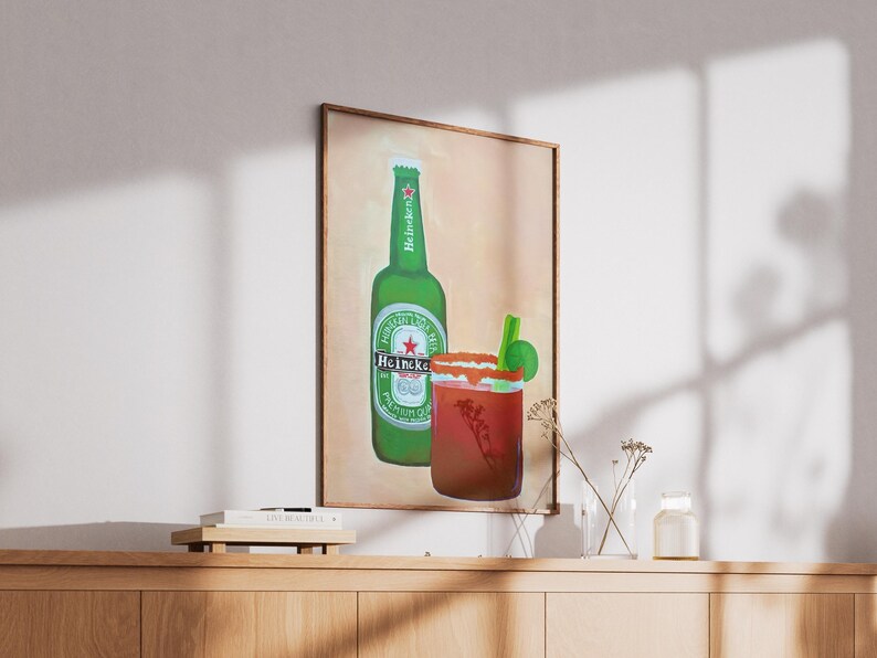 Heineken Beer Poster: Modern Bar Art Print, Man Cave Decor - Etsy