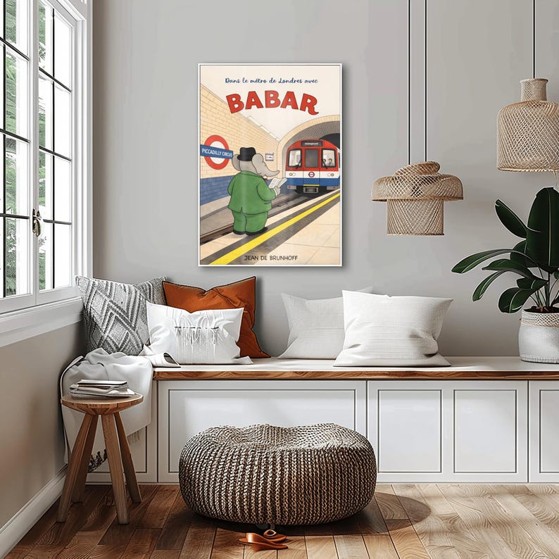 Babar the Elephant in the London Underground Poster - Vintage London ...