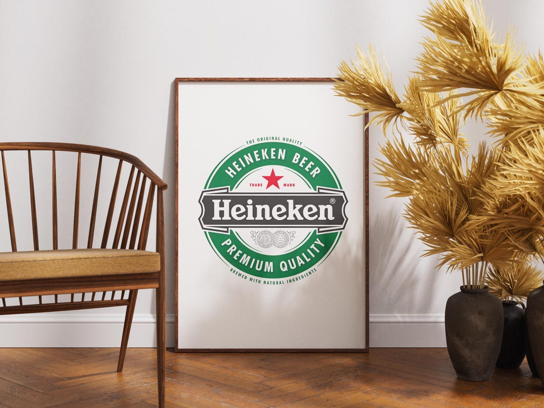 Heineken Beer Poster Wall Art – Pub Bar Decor, Man Cave, Iconic Green ...
