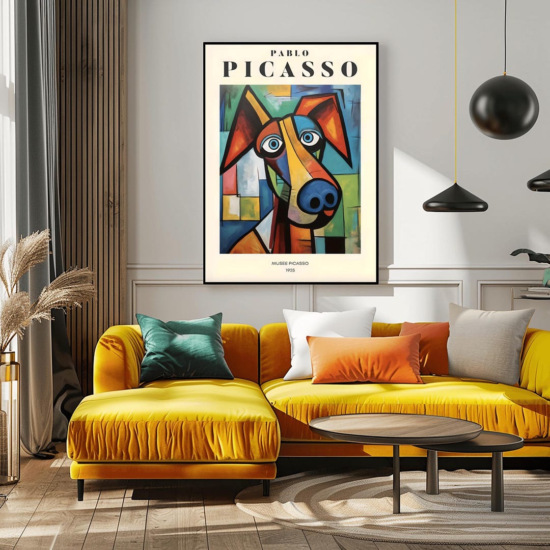 Picasso Dog, Picasso Wall Art, Picasso Exhibition Print, Neutral Beige ...