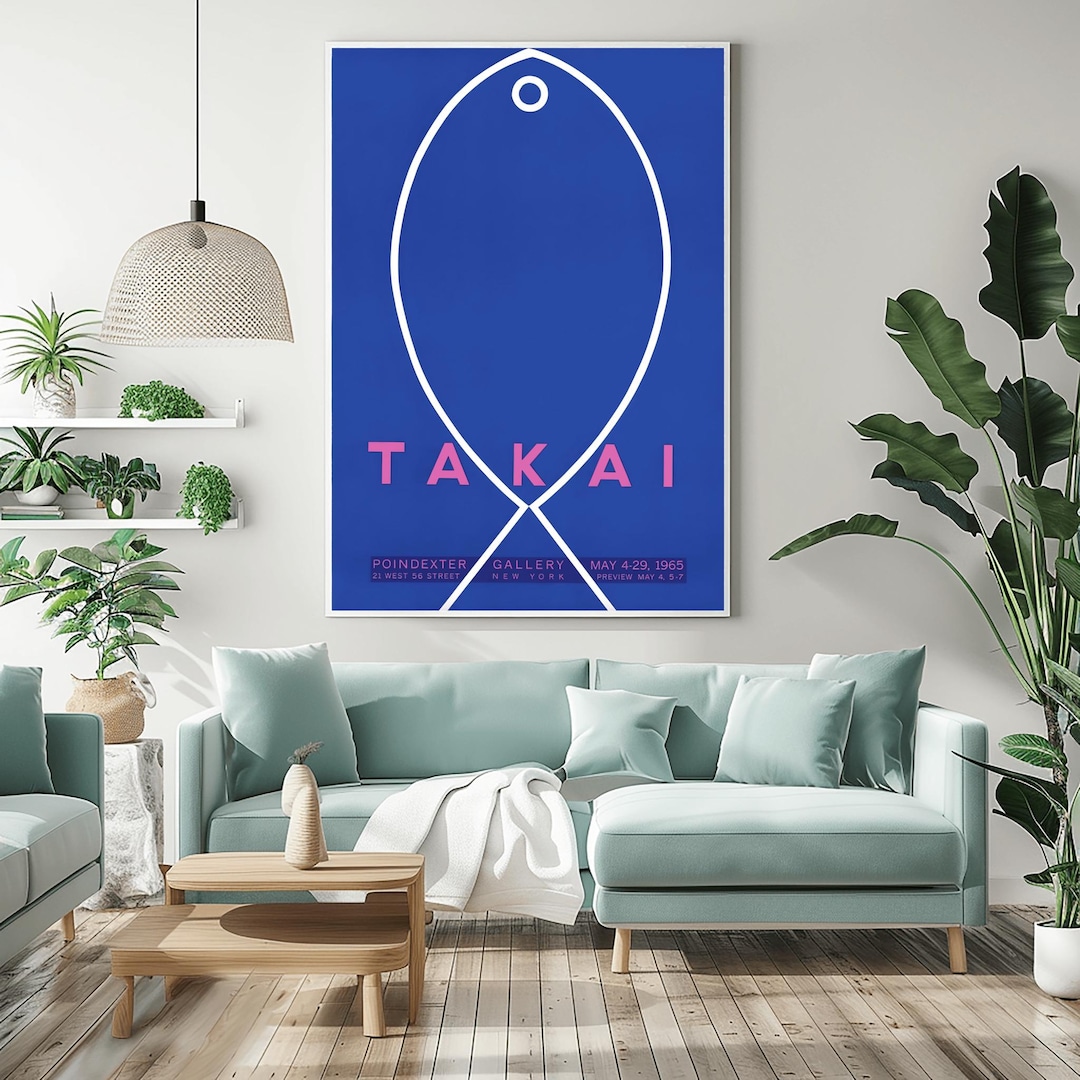 Minimalist Fishbone Art Print: 1965 Takai Exhibition Poster - Etsy