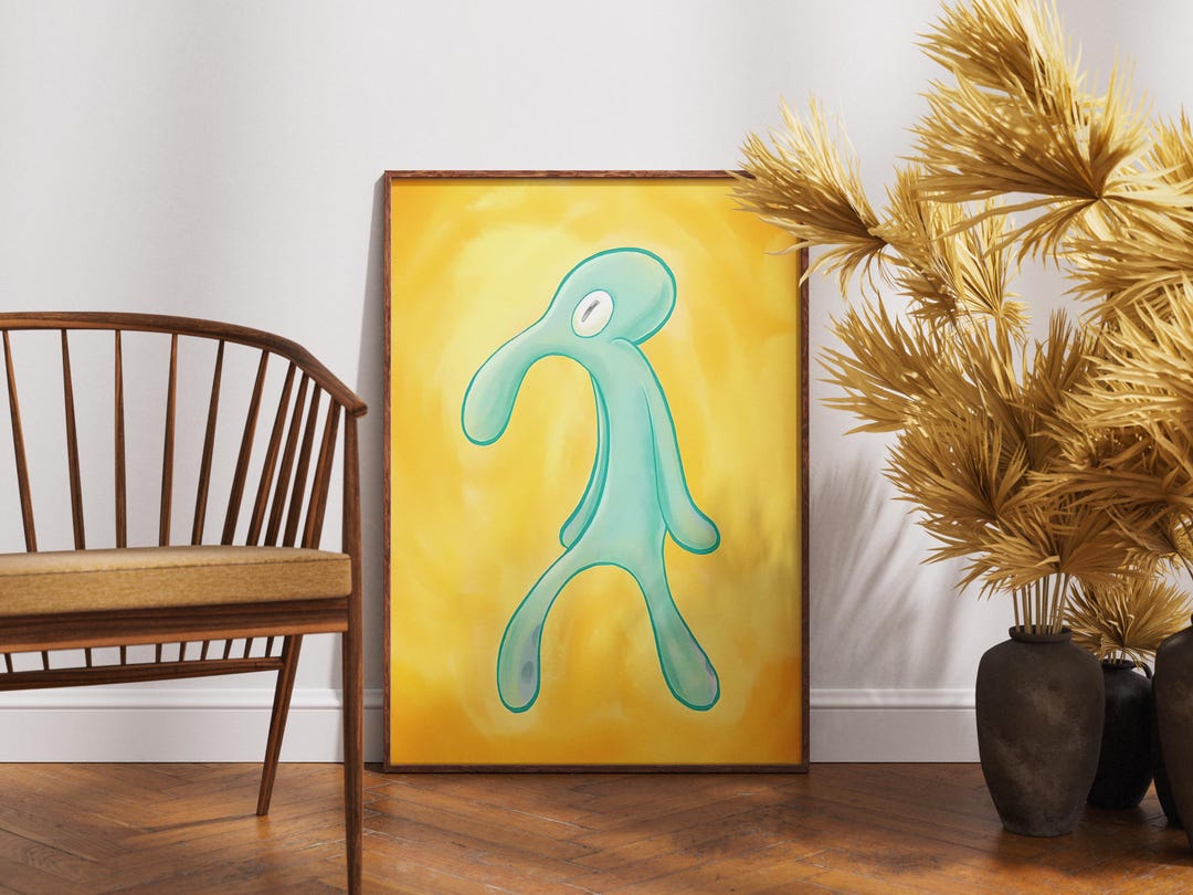 Squidward Painting Print, Bold and Brash Abstract Wall Art - Etsy