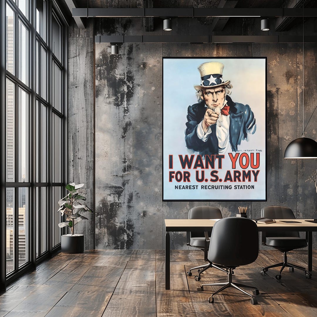 Vintage Uncle Sam Poster: WWI US Army Recruitment Art Print - Etsy Canada