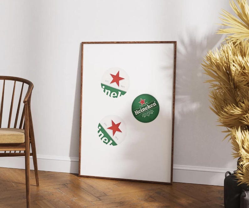 Heineken Bottle Caps Digital Download - Green Beer Wall Art for Man ...