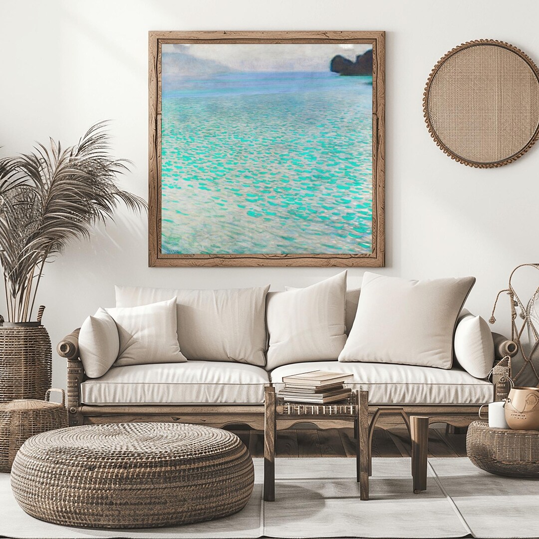 Gustav Klimt 'attersee' Poster, Turquoise Water Landscape Print, Fine ...