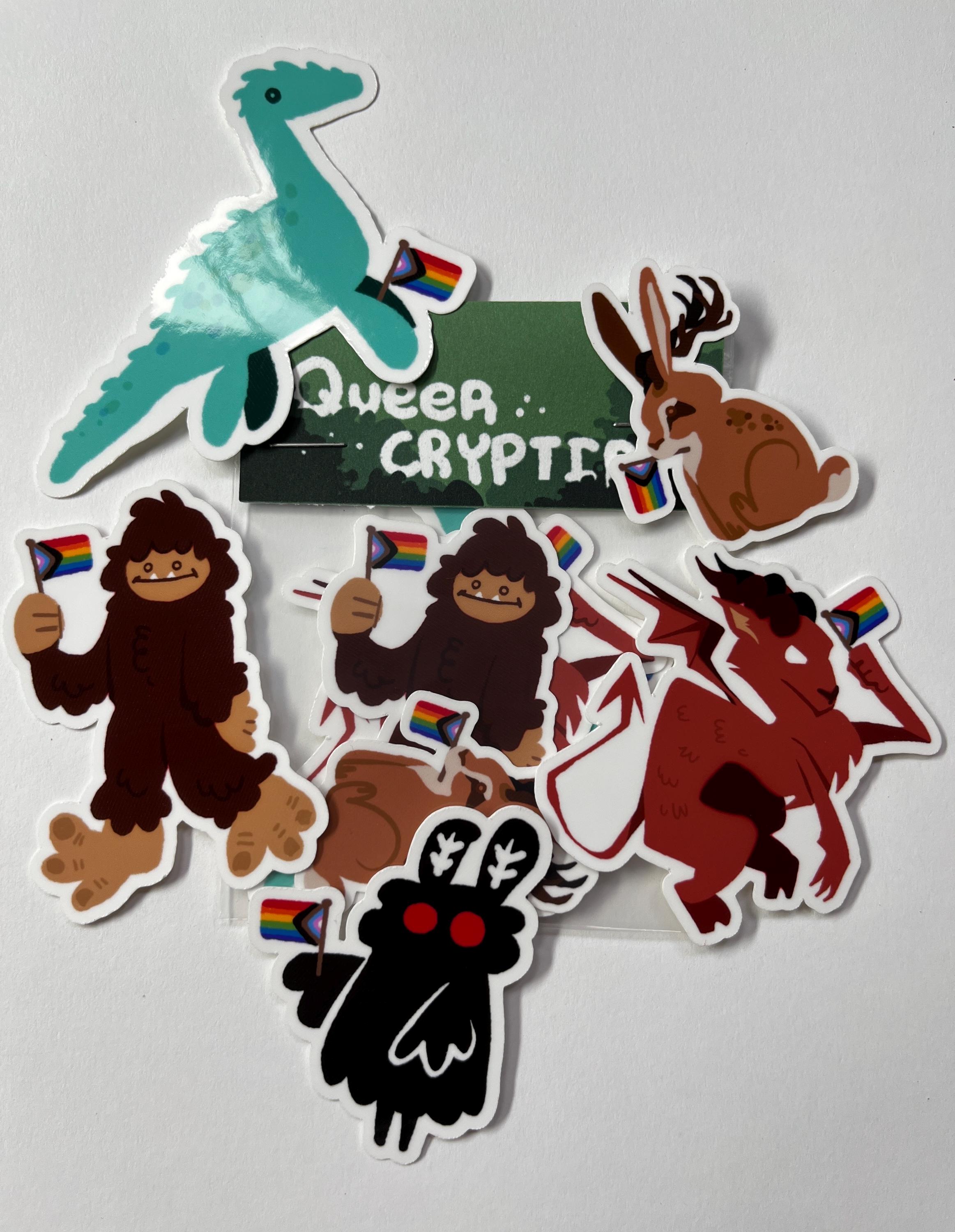 Gay Pride Cryptids Mothman Sticker Pack - Etsy