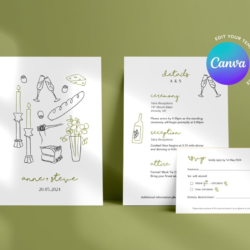 Hand Drawn Invite - Etsy