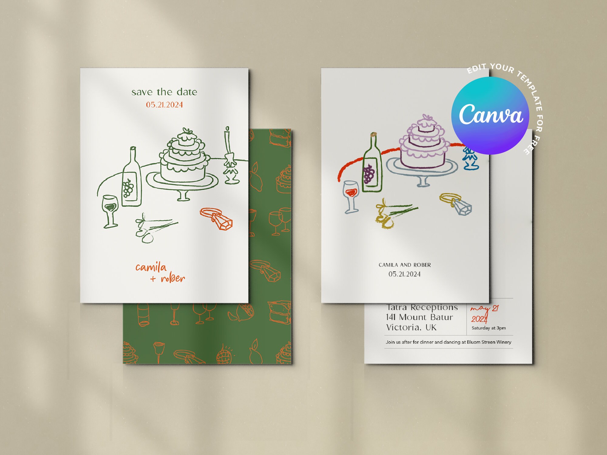 DIY Wedding Invitation Save the Date Fully Editable - Etsy
