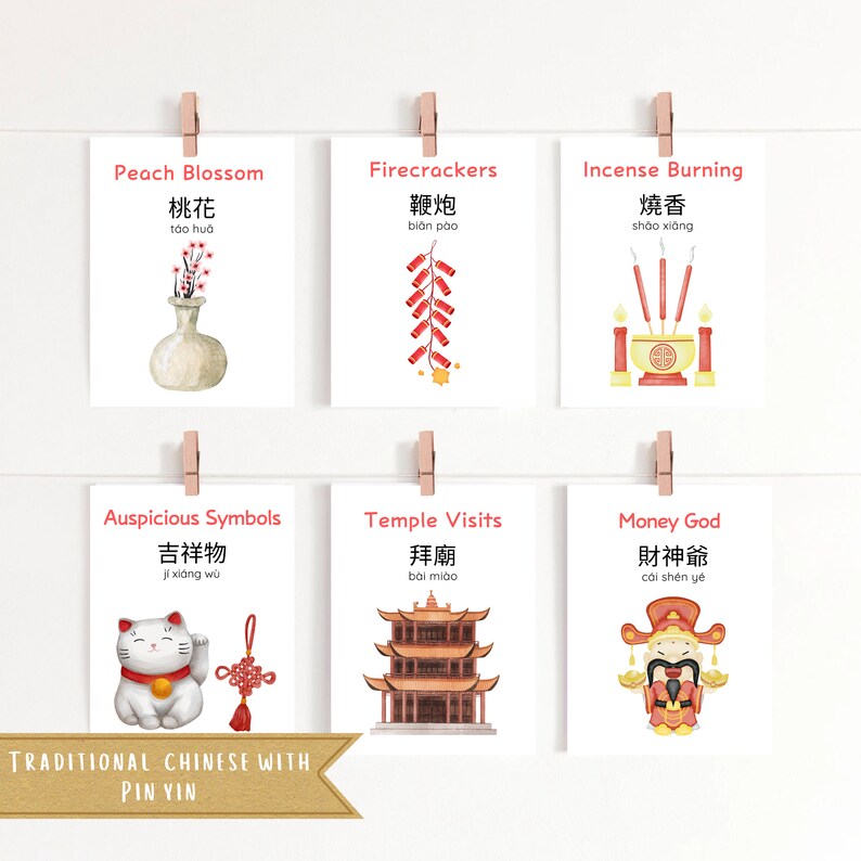 Lunar New Year Flashcards | Traditional Chinese, Mandarin (instant ...