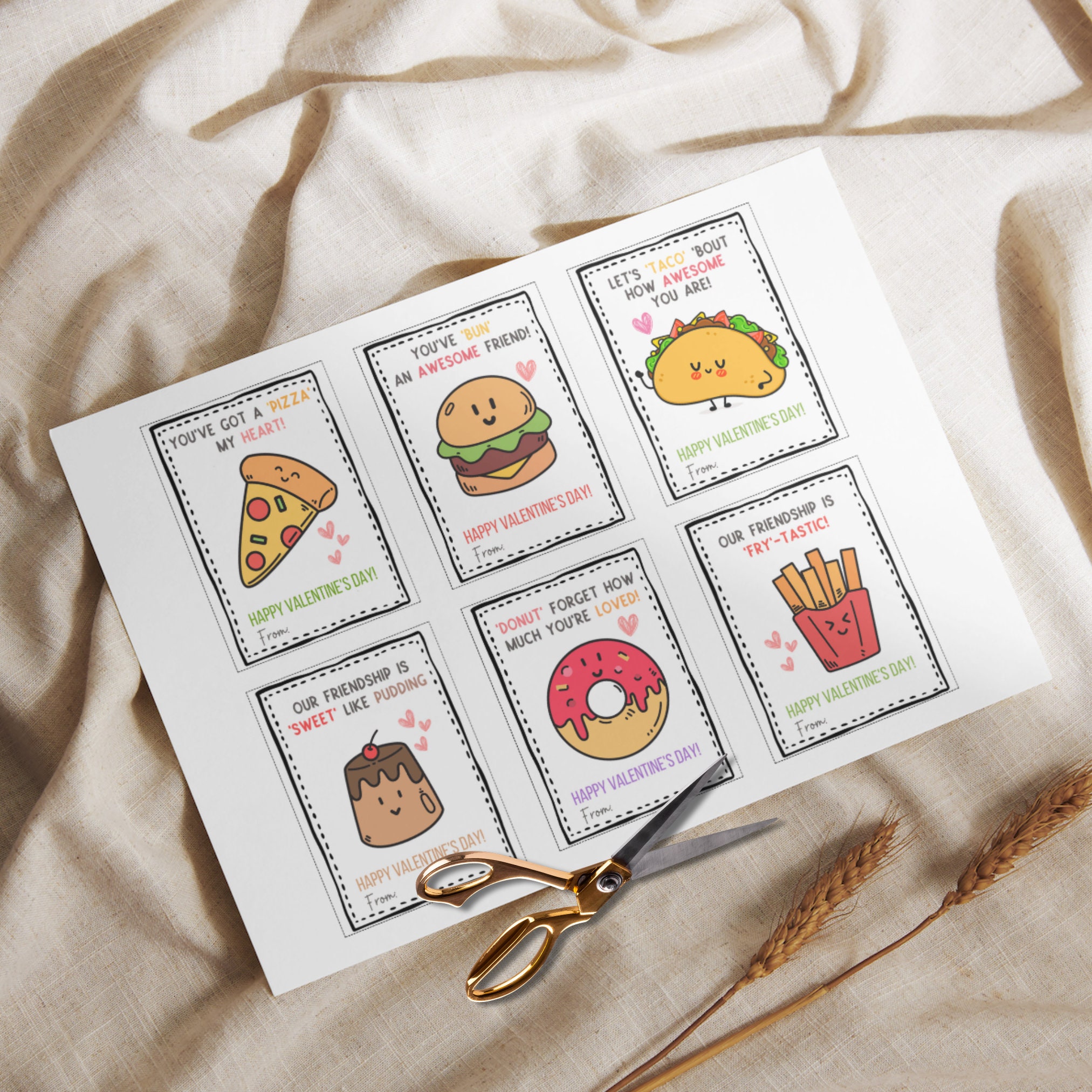 Food Valentine Cards | Funny Classroom Valentines (digital Download) - Etsy