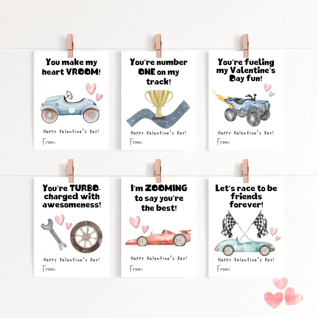 Racing Car Valentine Card | Race Car Valentine Card | Racing Valentines ...