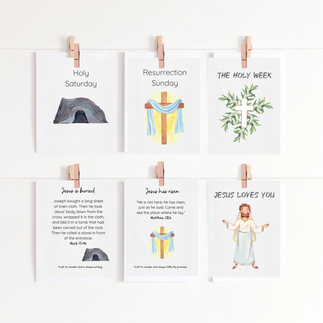 Holy Week Flash Cards| Easter Story Learning Cards | Easter Gift for ...