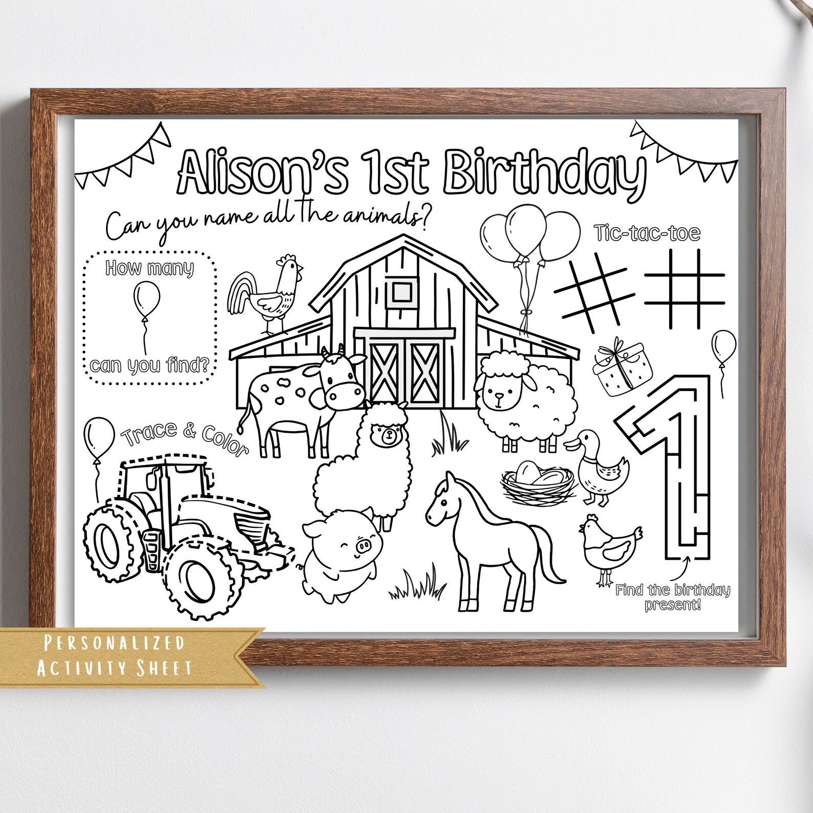Animal Farm Birthday Party Favor Barn Animal Farm Theme Party Activity ...