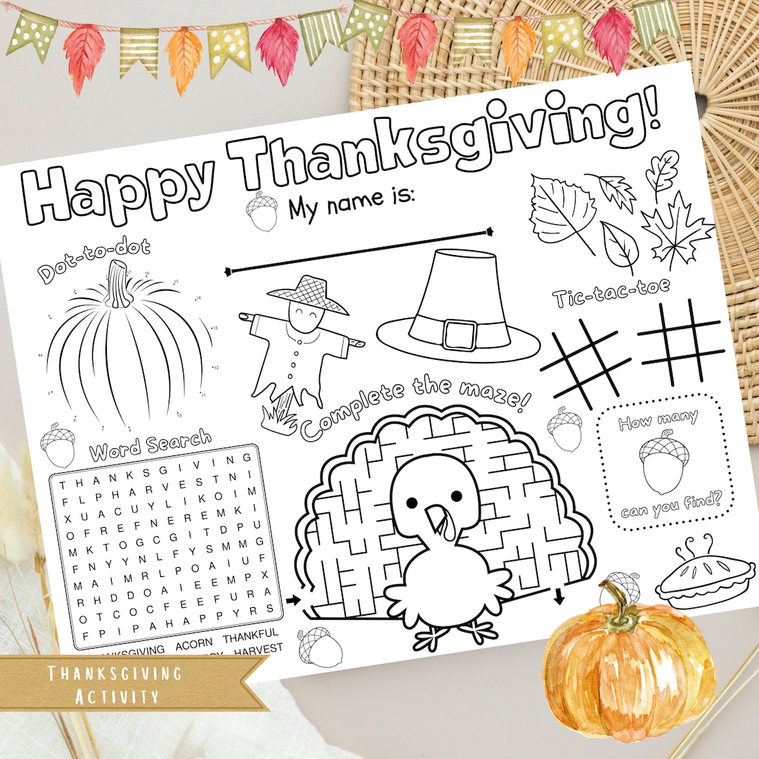 Thanksgiving Activity Sheet | Thanksgiving Party 2023 | Thanksgiving ...