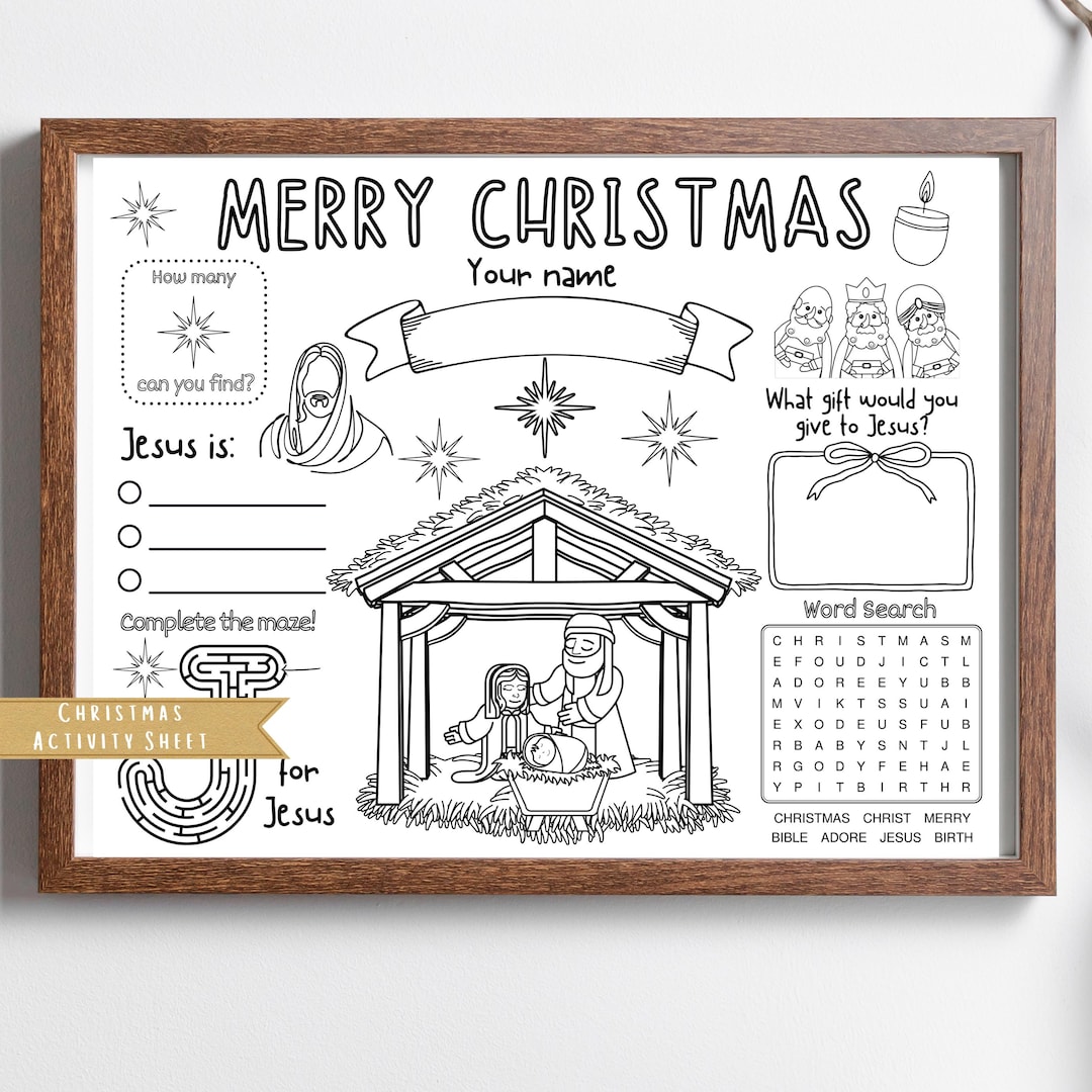 Nativity Christmas Activity Sheet | Christmas Party 2024 | Christmas ...