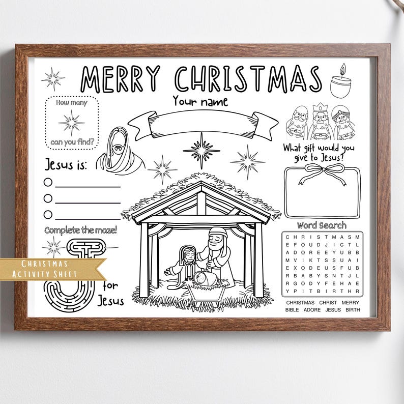 Nativity Christmas Activity Sheet | Christmas Party 2025 | Christmas ...