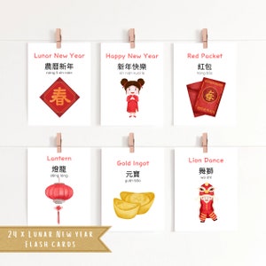 Lunar New Year Flashcards in Traditional Chinese With Pin Yin | Learn ...
