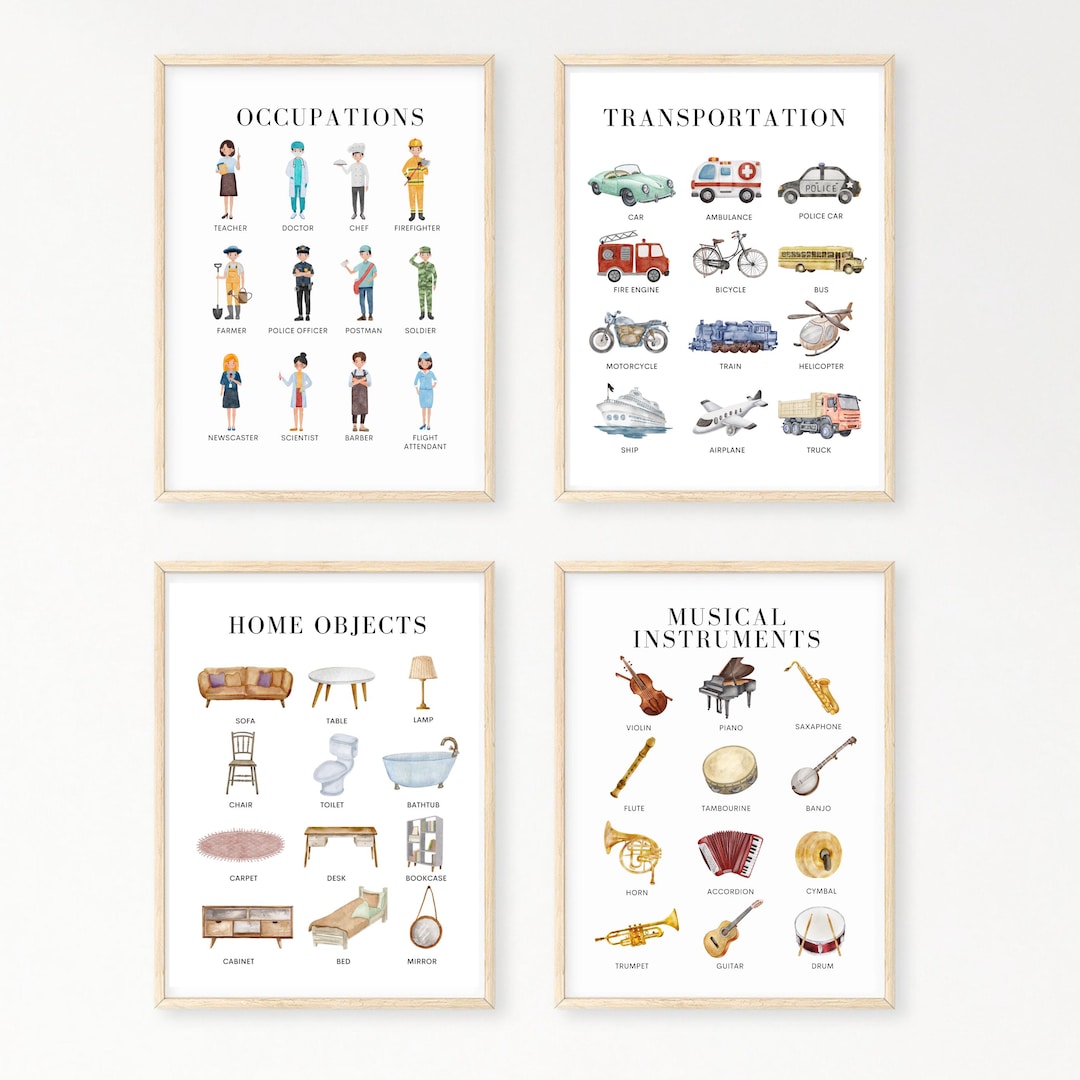 Montessori Educational Occupation Transportation Home Objects Musical ...