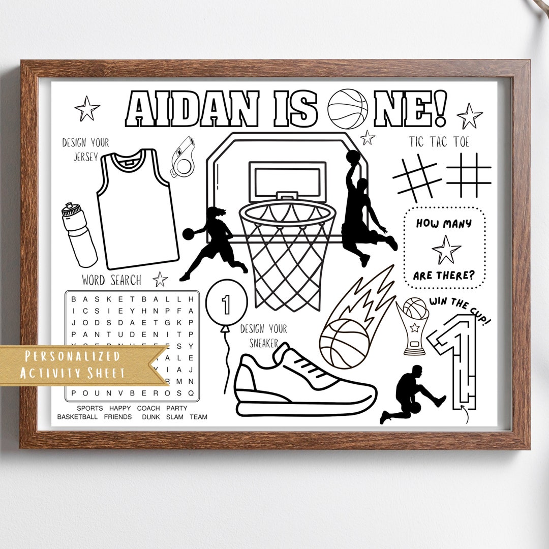Basketball Party Activity Sheet Basketball Party Favor Basketball ...
