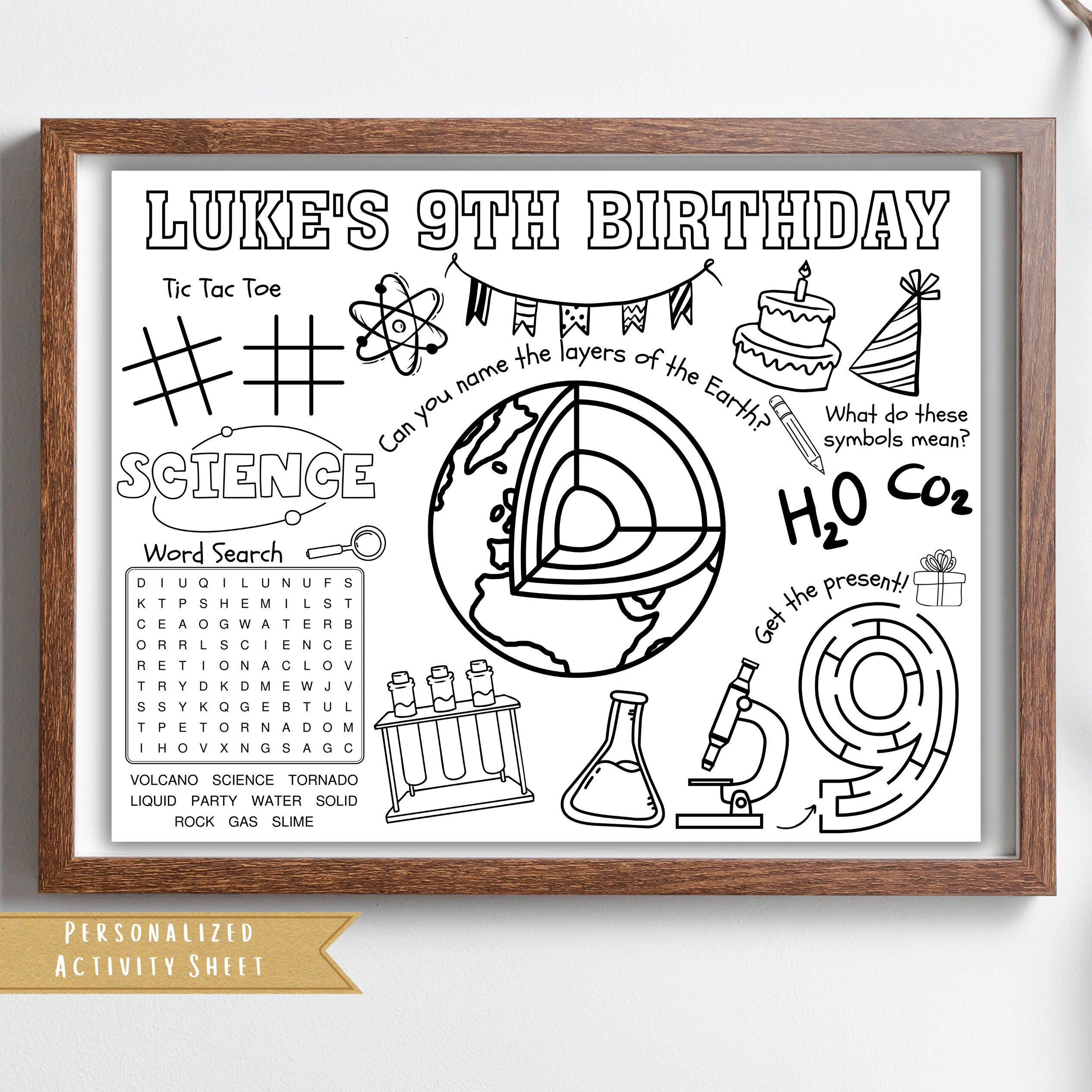 Science Party Favor Science Birthday Theme Activity Sheet - Etsy