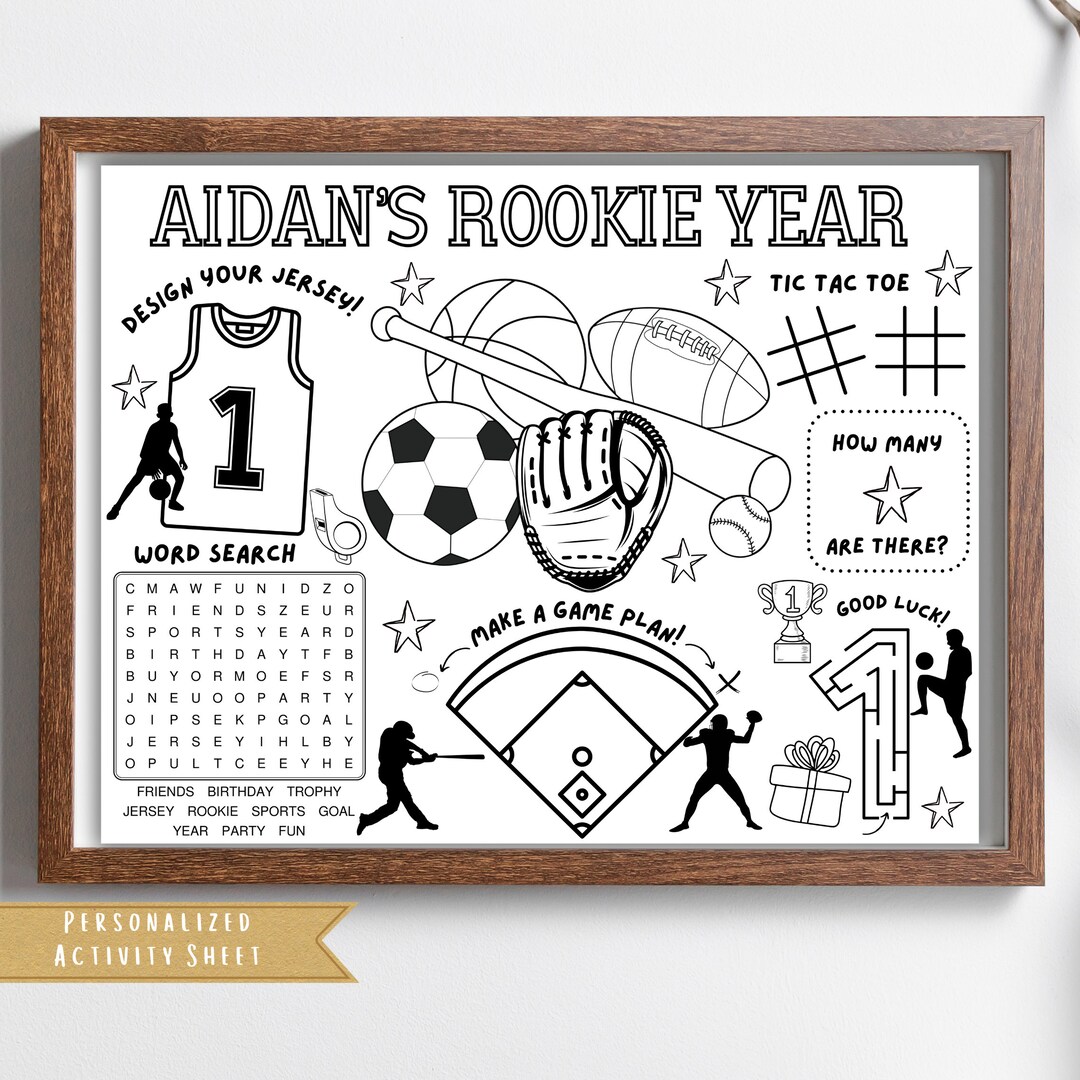 Rookie Year Party Activity Sports Theme Birthday Party Favor Sports ...