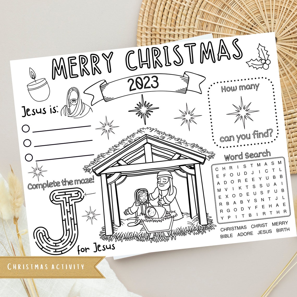 Nativity Christmas Activity Sheet Christmas Party 2023 Christmas ...