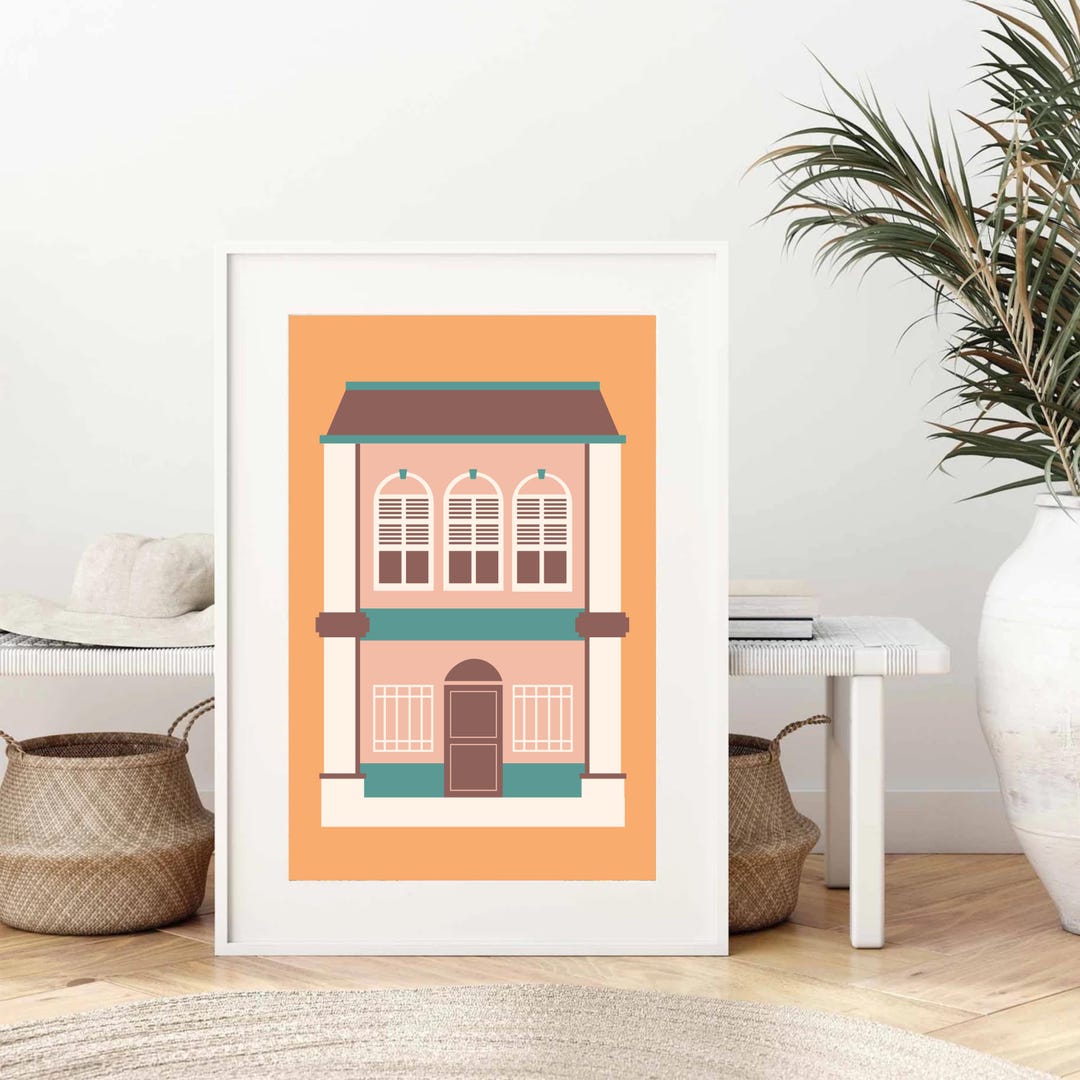 Peranakan Singapore Shophouses Art Print | Set of 3 (instant Download ...