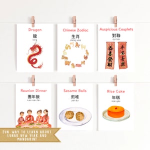 Lunar New Year Flashcards in Traditional Chinese With Pin Yin | Learn ...