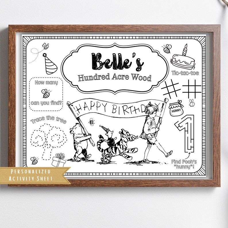 Winnie the Pooh Party Favor | Winnie the Pooh Activity Sheet | Pooh ...