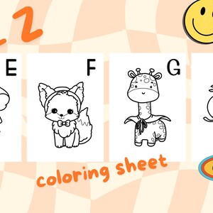 Animals and Objects A-Z Printable Coloring Sheets for Kids, Provide ...