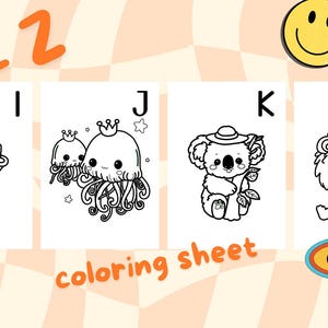 Animals and Objects A-Z Printable Coloring Sheets for Kids, Provide ...