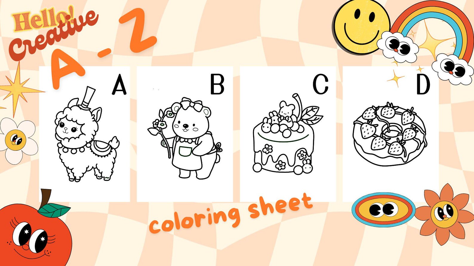 Animals and Objects A-Z Printable Coloring Sheets for Kids, Provide ...