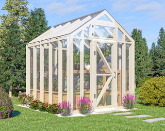 10x10 DIY Greenhouse Plans With Garden Beds - Etsy