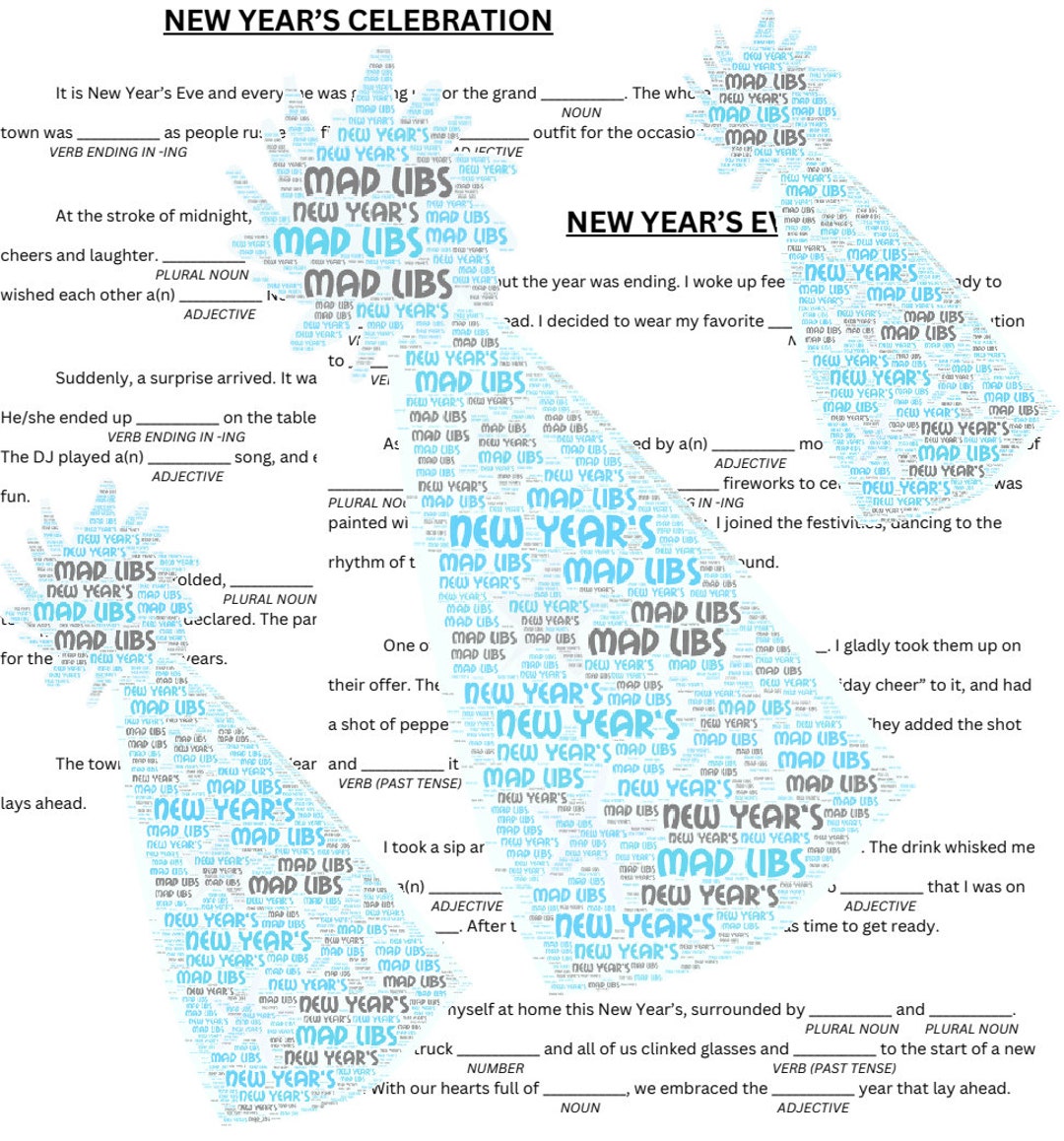 New Year's Mad Libs Collection, Party Games, Digital Download - Etsy