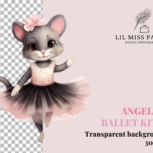 Ballet Cats Clipart, Kitty Ballerina PNG Graphics (digital Product) - Etsy