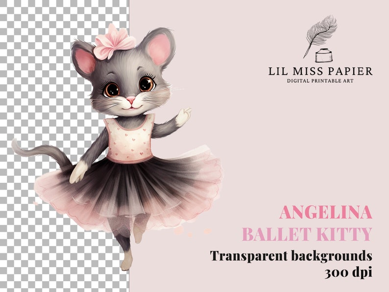 Ballet Cats Clipart, Kitty Ballerina PNG Graphics (digital Product) - Etsy