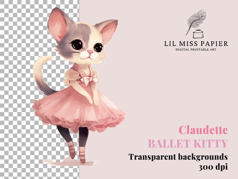 Ballet Cats Clipart, Kitty Ballerina PNG Graphics (digital Product) - Etsy