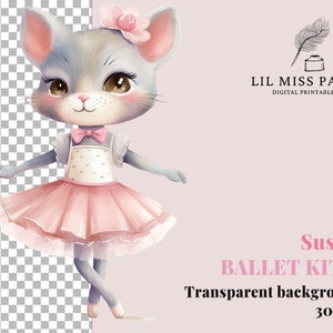 Ballet Cats Clipart, Kitty Ballerina PNG Graphics (digital Product) - Etsy