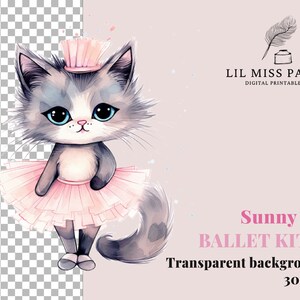 Ballet Cats Clipart, Kitty Ballerina PNG Graphics (digital Product) - Etsy